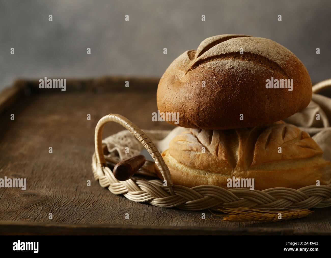 natural homemade whole grain rye bread Stock Photo - Alamy