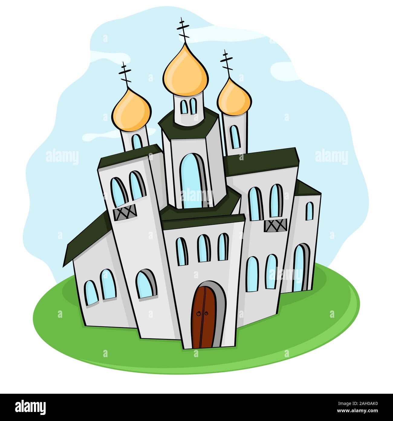 Christian orthodox church. Cartoon colored doodle Stock Vector Image ...