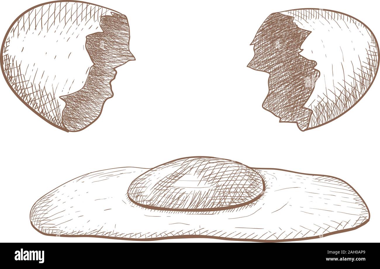 Broken Egg Shell Drawing