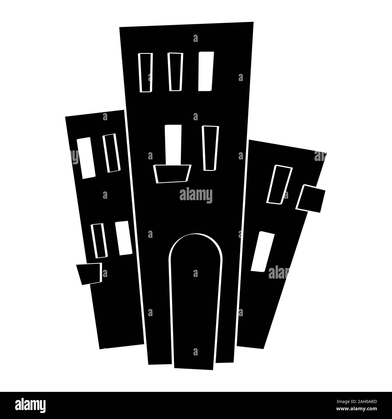 Modern black houses. Cartoon style Stock Vector Image & Art - Alamy