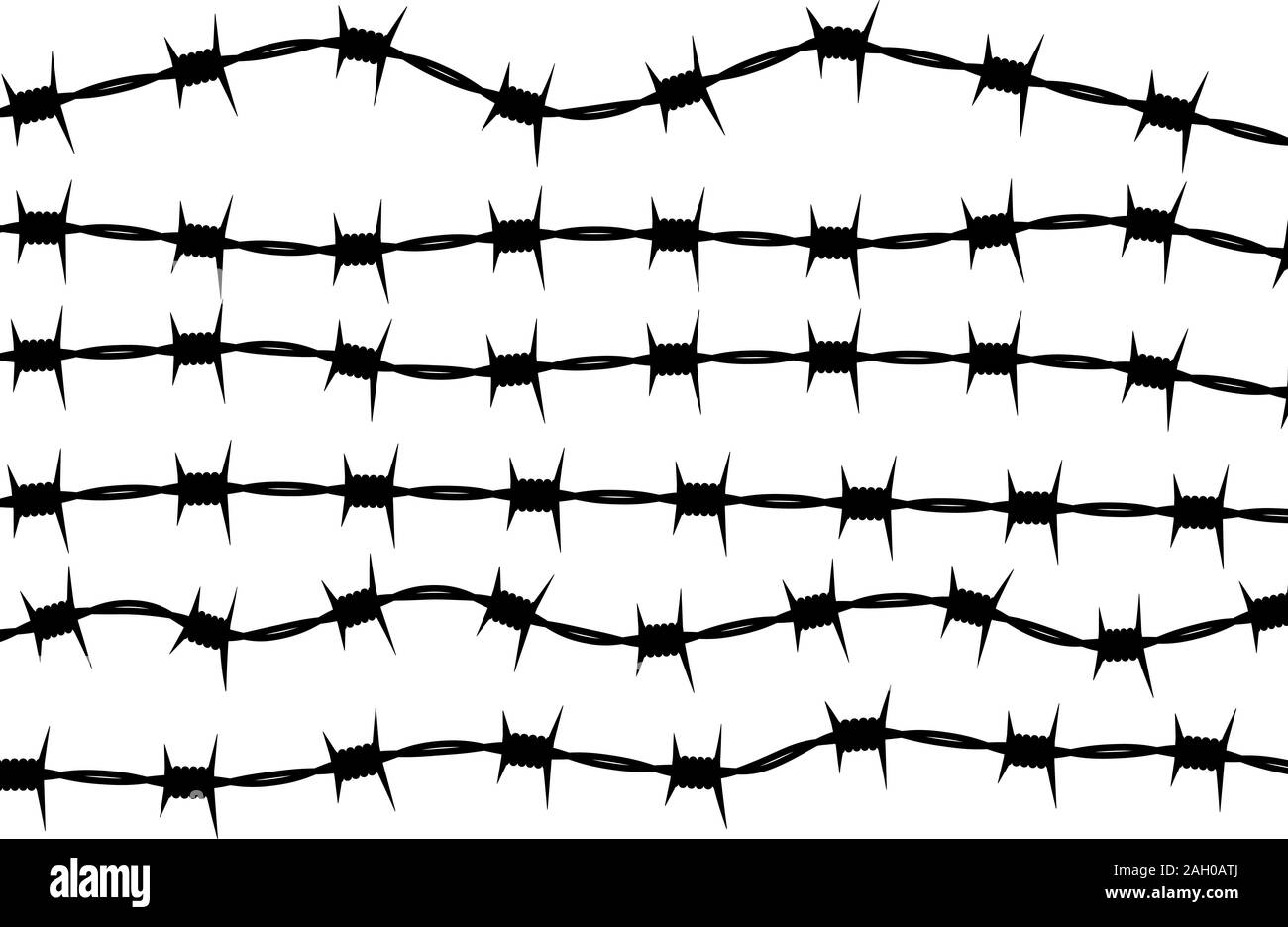 Barbed wire seamless pattern. Vector illustration on white background ...