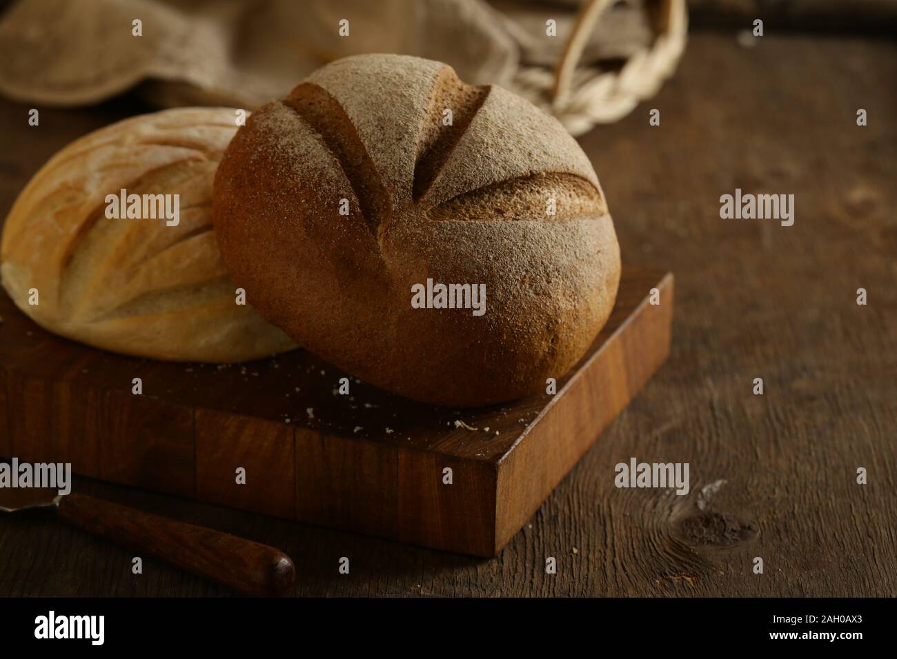 natural homemade whole grain rye bread Stock Photo - Alamy