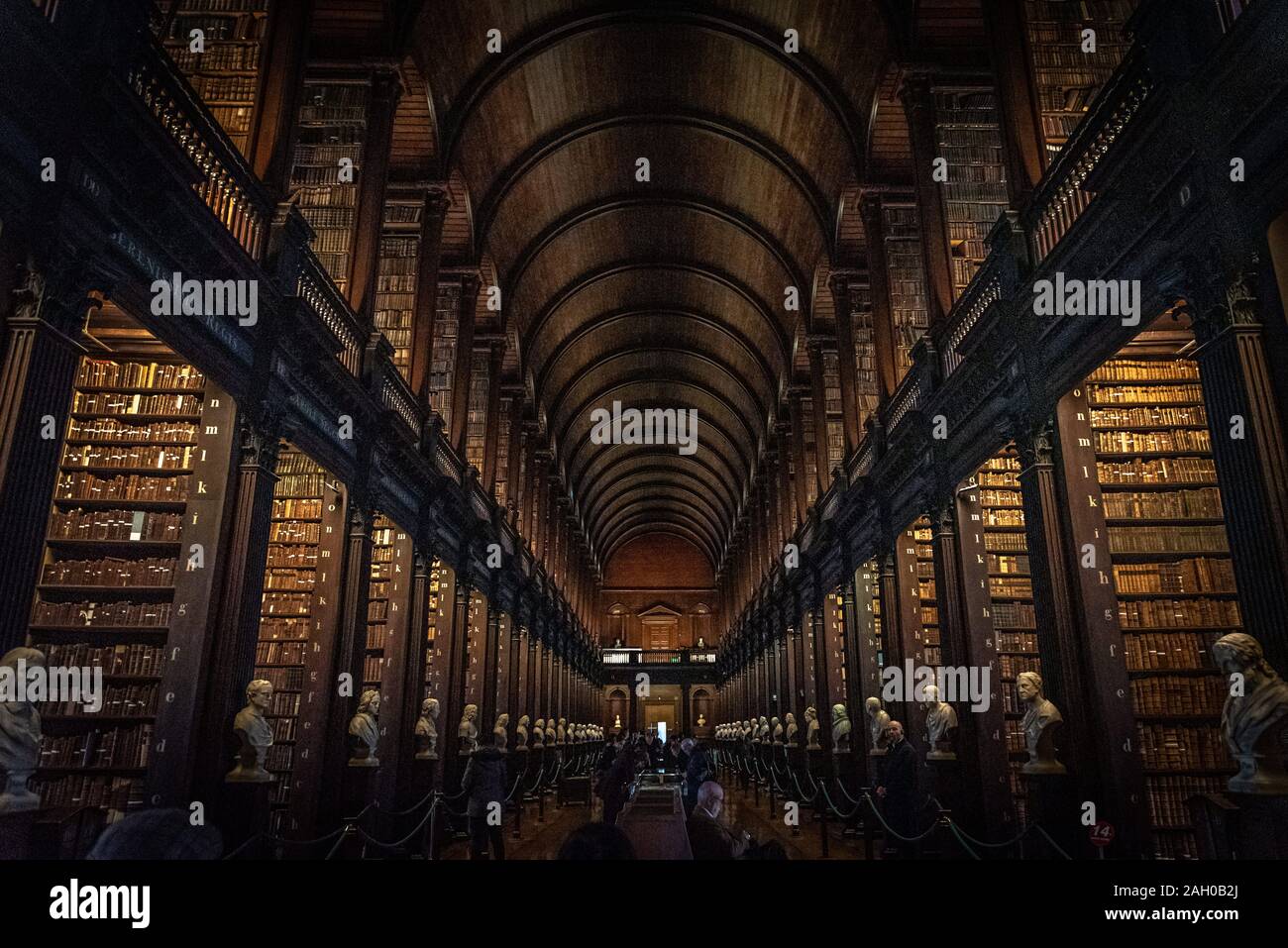 DUBLIN, IRELAND, DECEMBER 21, 2018: The Long Room in the Trinity ...