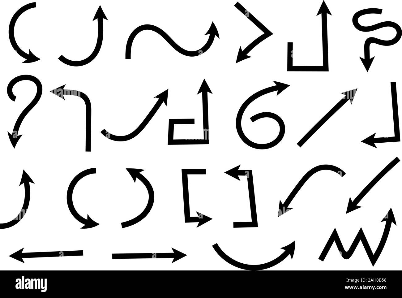 Black arrows set Stock Vector Image & Art - Alamy