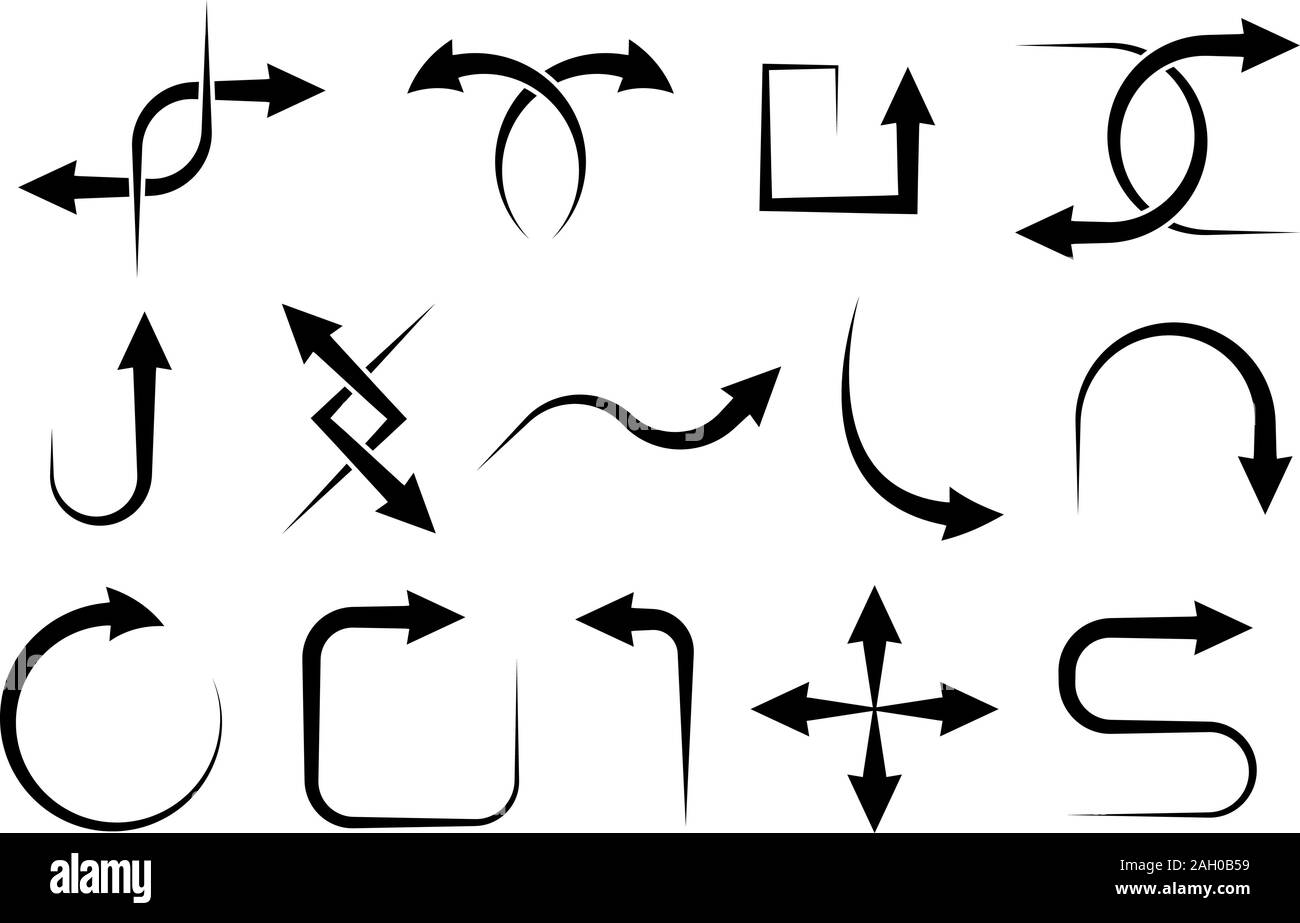Arrows set. Sharp hand drawn icons Stock Vector Image & Art - Alamy