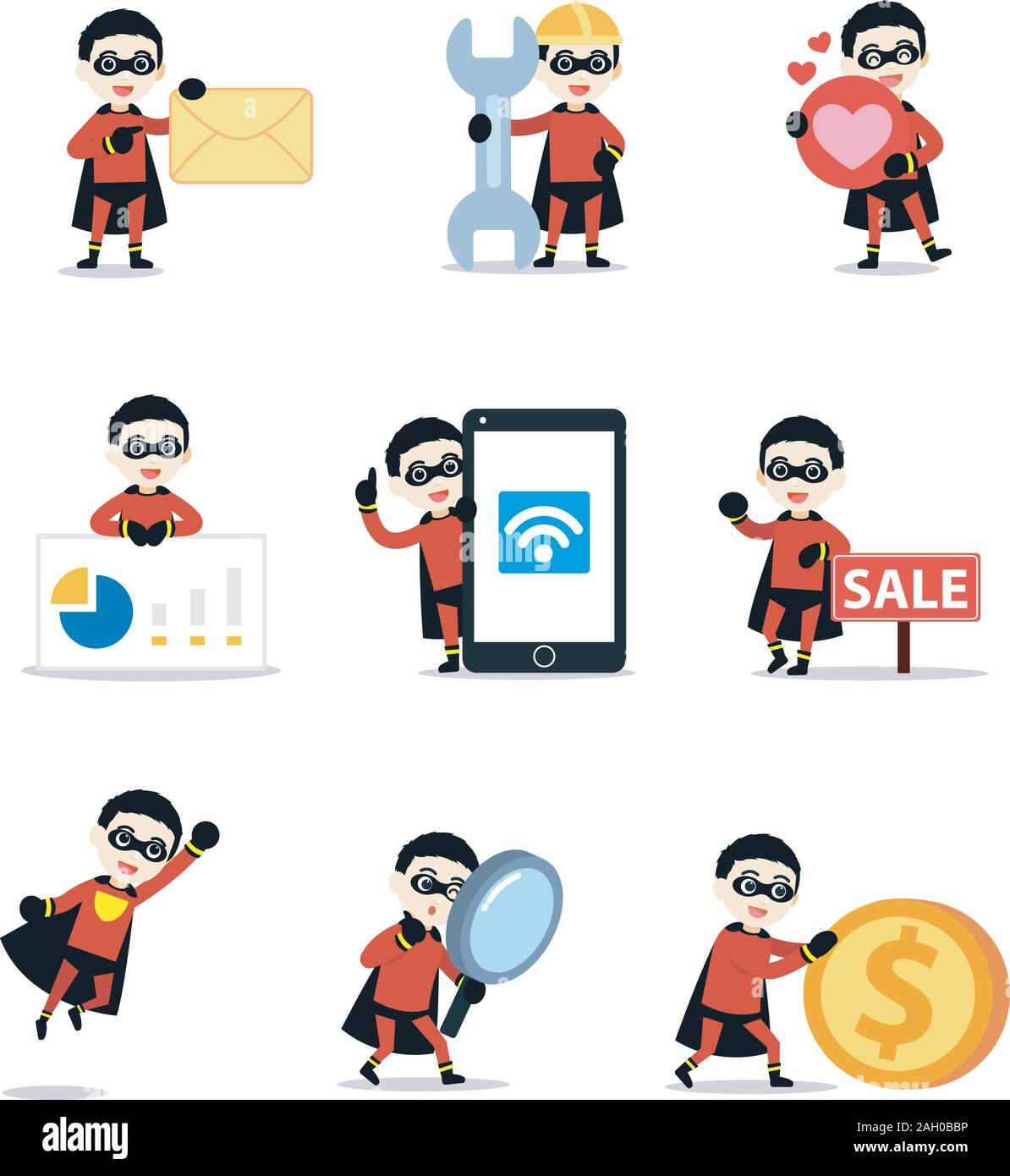 Super heroes cartoon Cut Out Stock Images & Pictures - Alamy