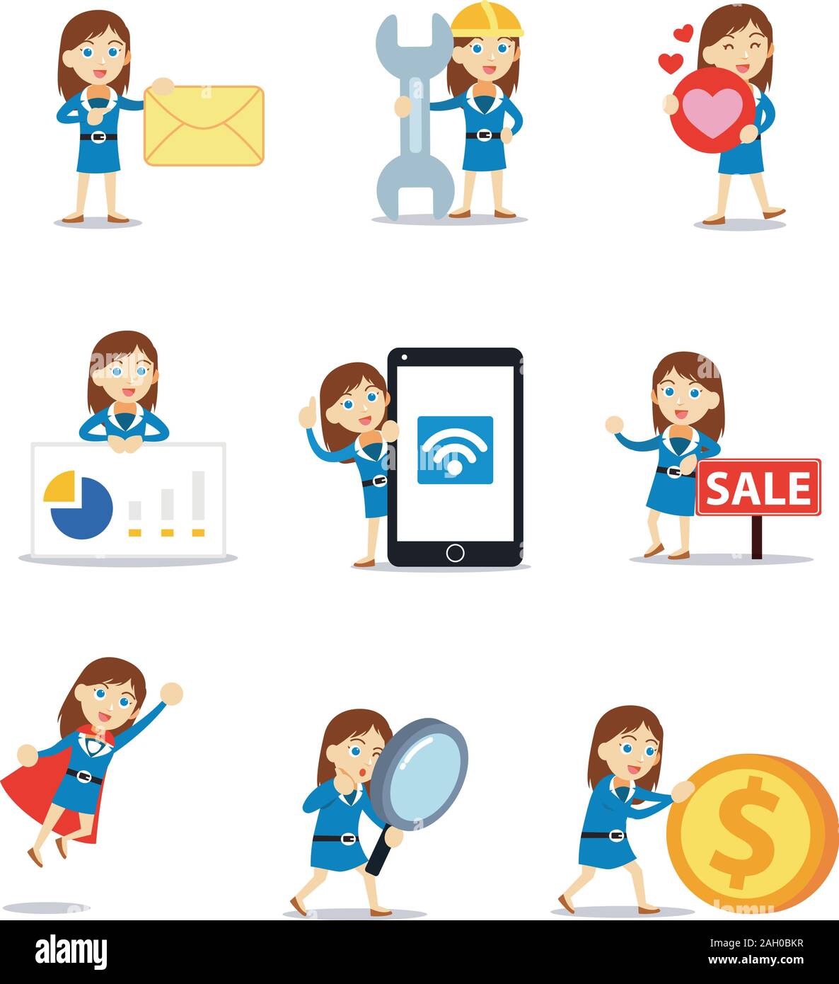 Cartoon female journalist hi-res stock photography and images - Alamy