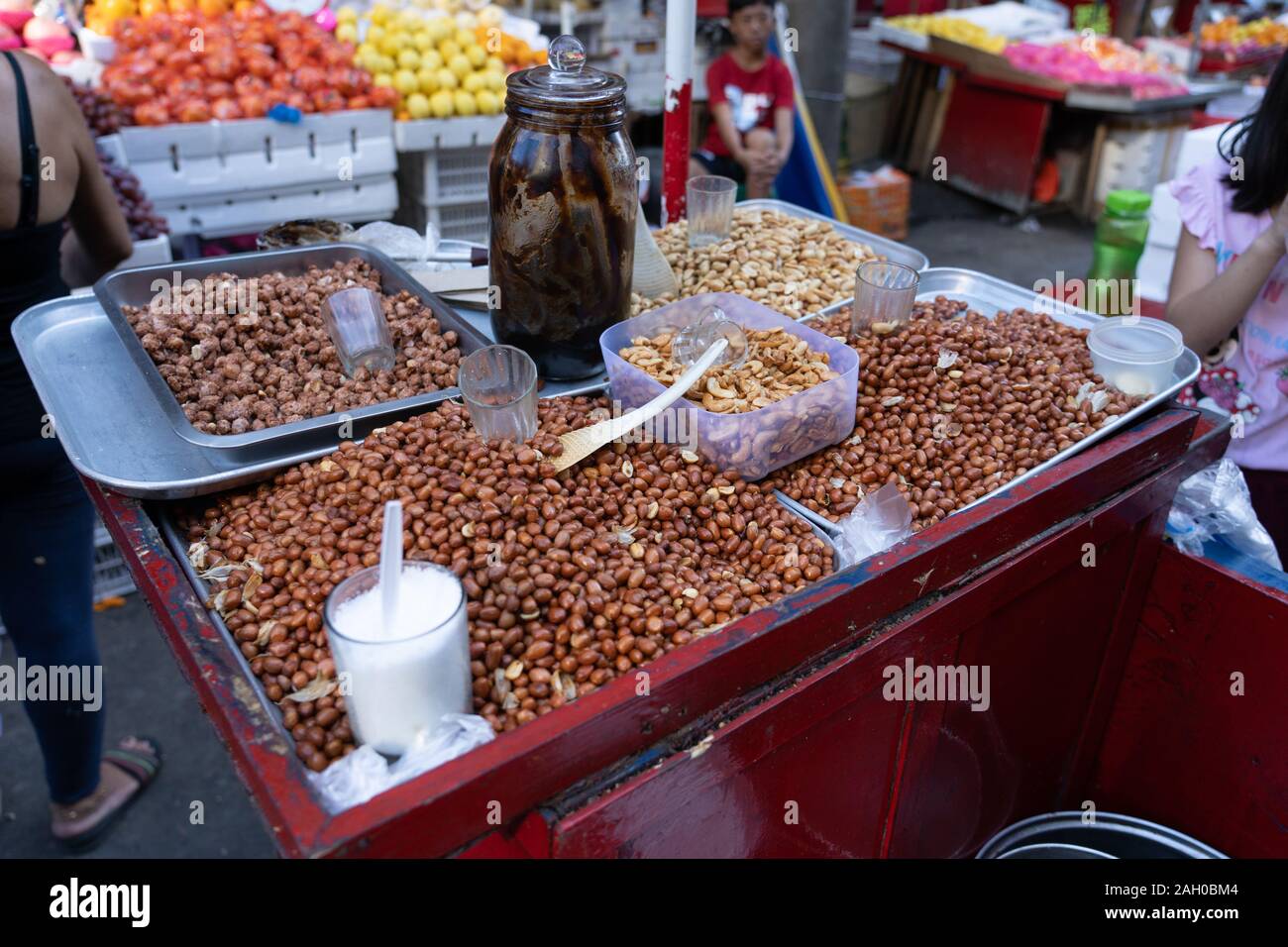A mobile stall in Cebu City selling varying types of peanuts Stock ...