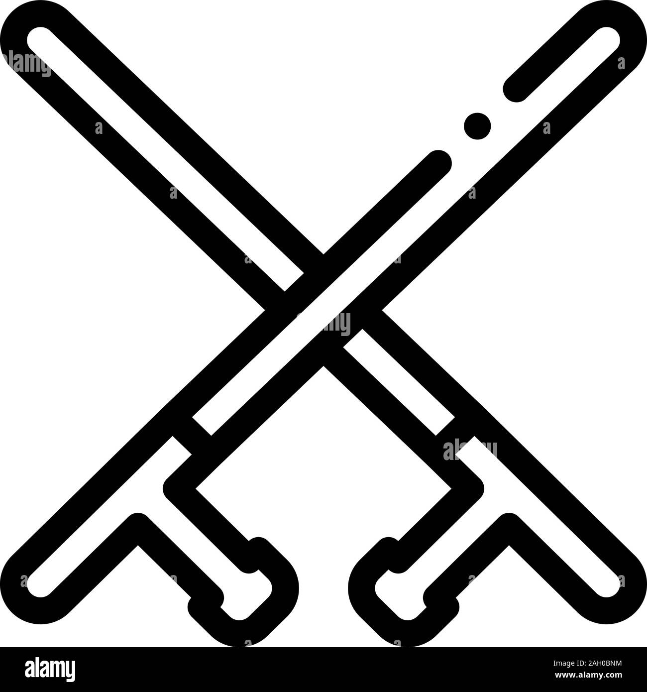 Crossed Police Batons Icon Outline Illustration Stock Vector Image & Art - Alamy