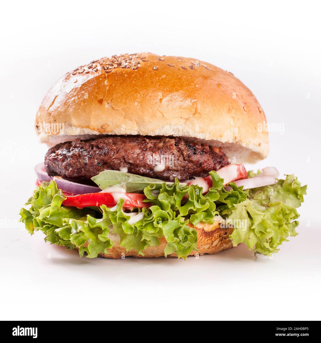 classic hamburger juicy burger Stock Photo - Alamy
