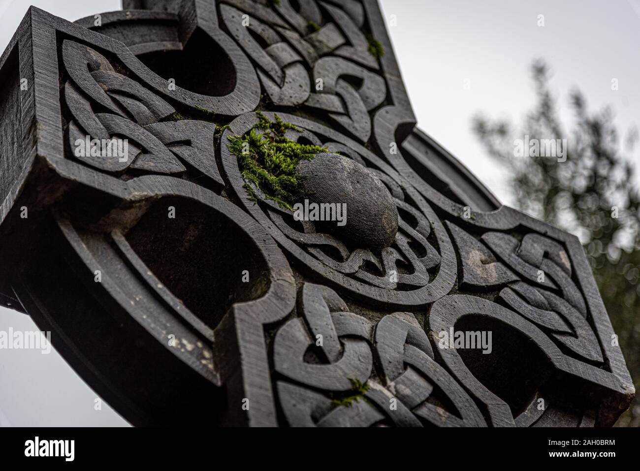 Wonderful embossed Celtic stone cross, full of details and textures in ...