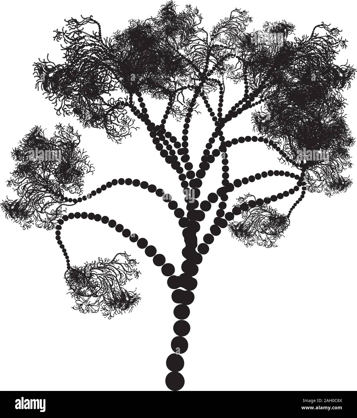 Decorative stylized tree design, abstract black silhouette Stock Vector ...