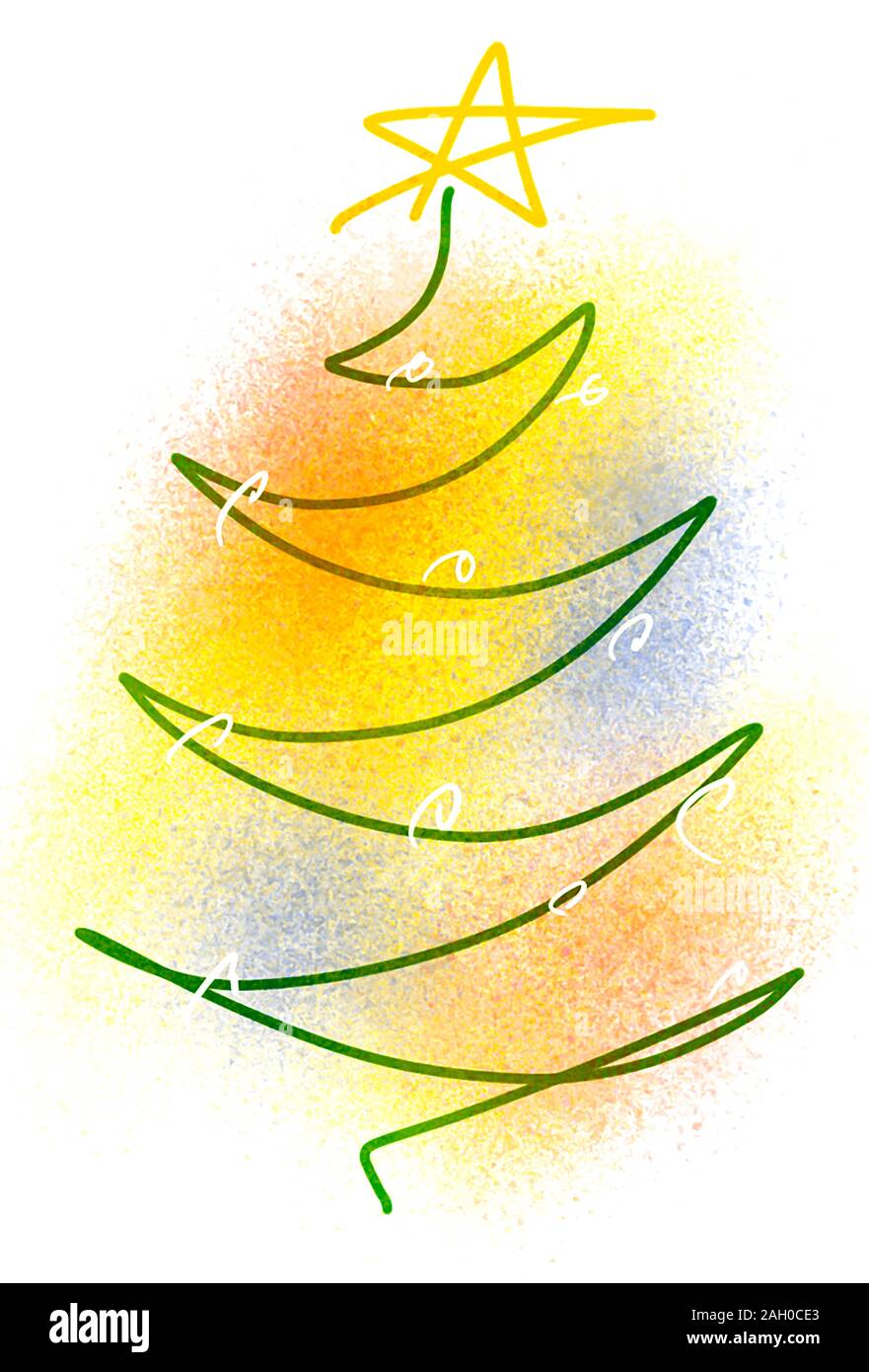 Christmas tree, drawing Stock Photo - Alamy