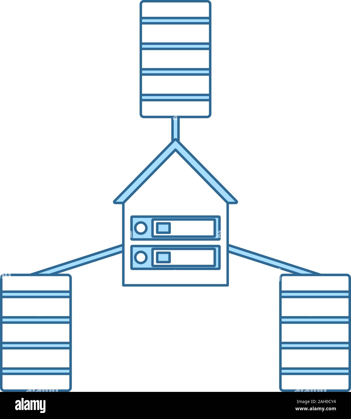 Datacenter Icon. Thin Line With Blue Fill Design. Vector Illustration ...