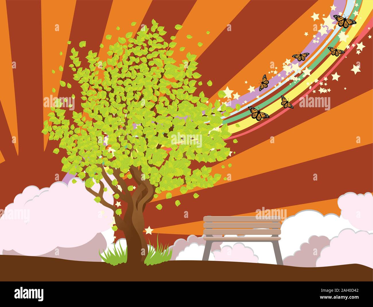 Rainbow bench Stock Vector Images - Alamy