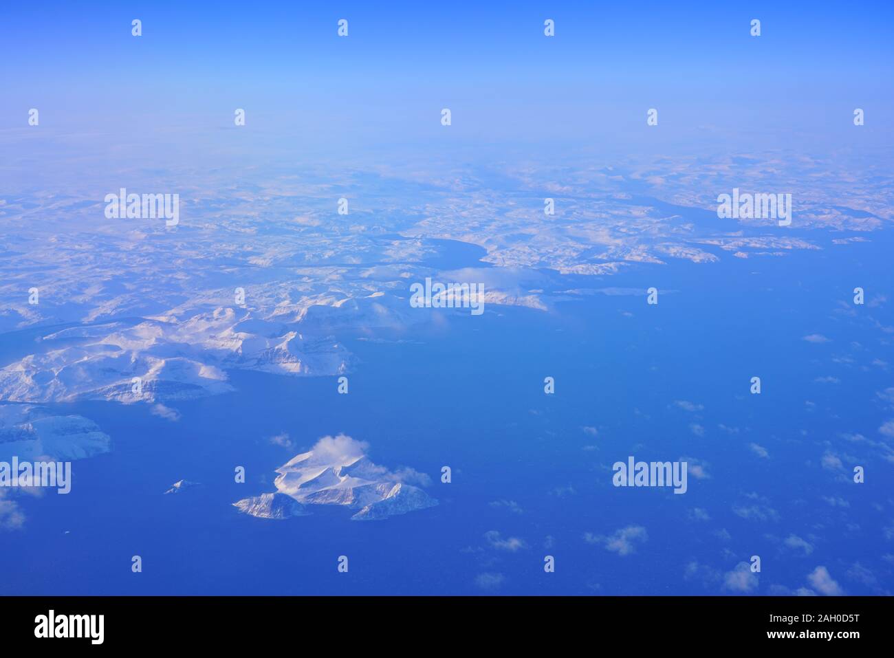 Aerial view of the Labrador Newfoundland area near Nutak and Nain ...