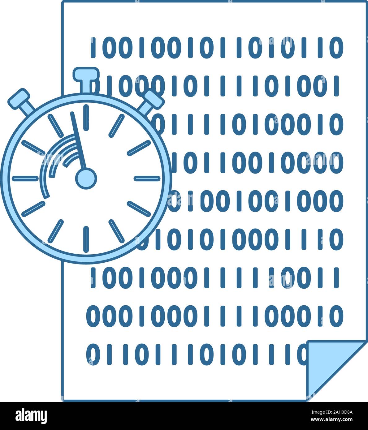 Fast Development Icon. Thin Line With Blue Fill Design. Vector ...