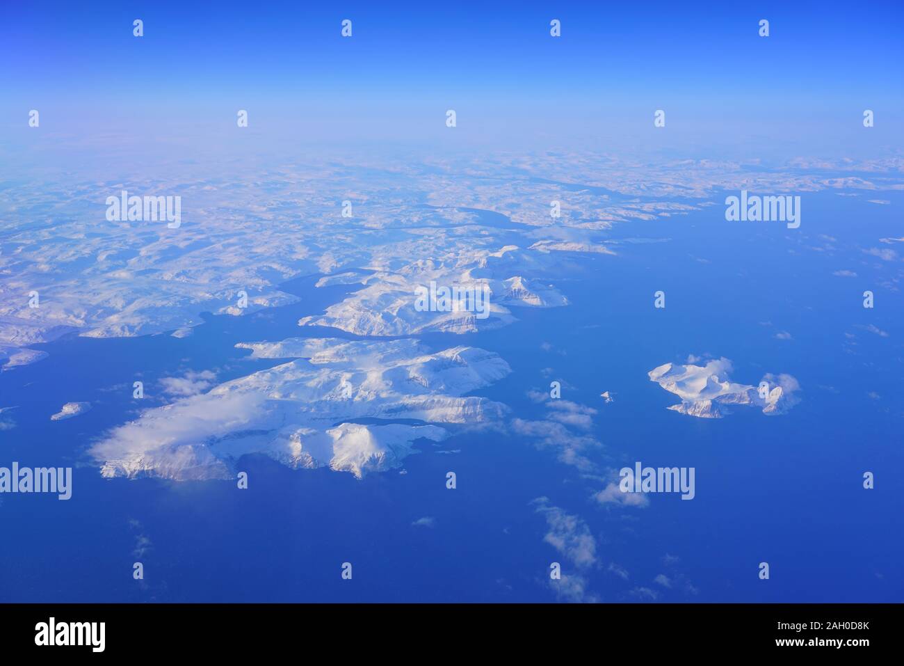 Aerial view of the Labrador Newfoundland area near Nutak and Nain ...