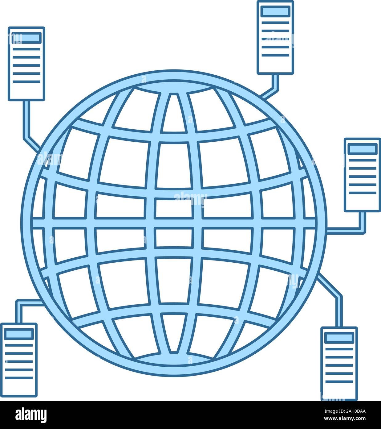 Big Data Icon. Thin Line With Blue Fill Design. Vector Illustration ...