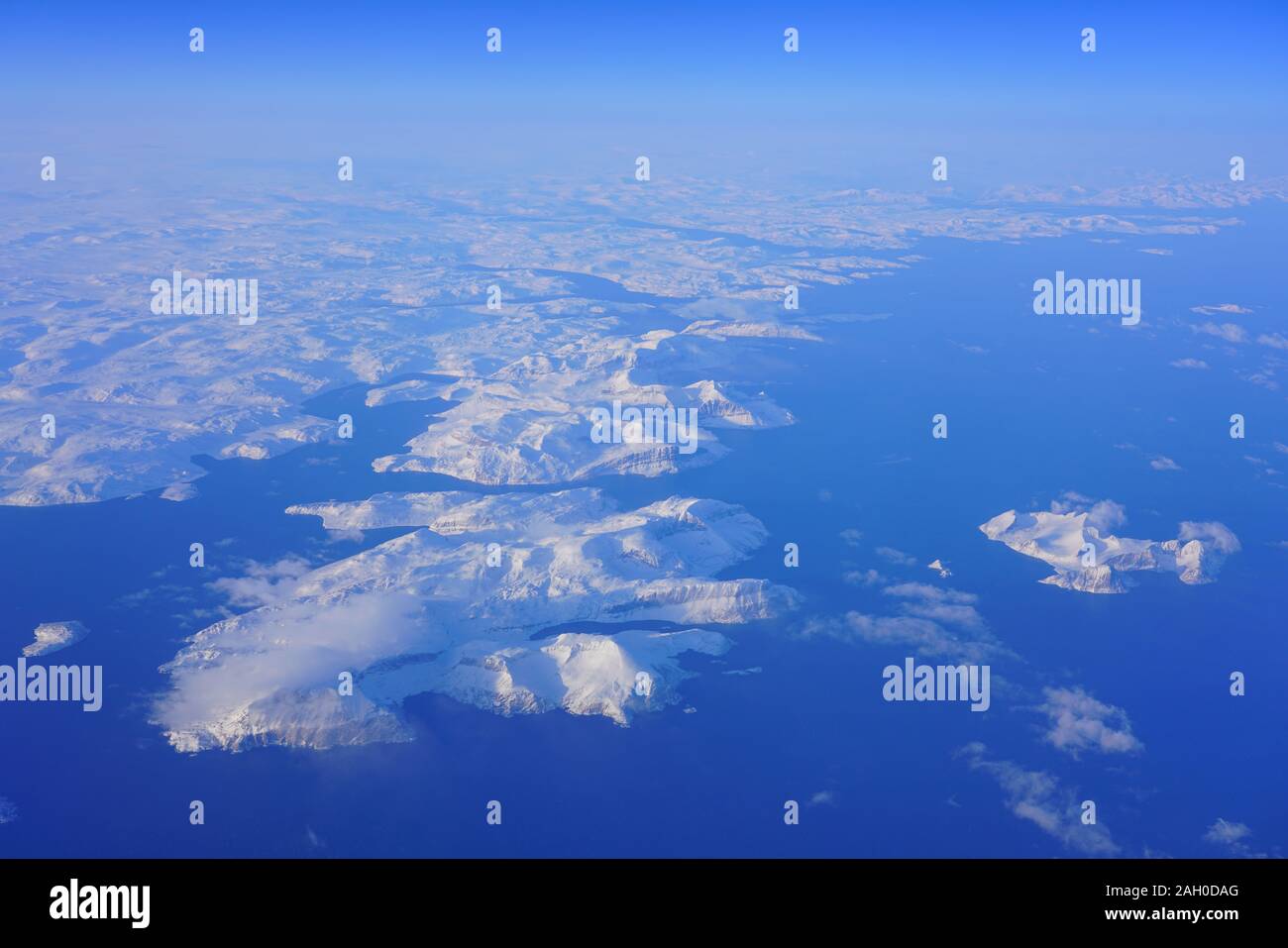 Aerial view of the Labrador Newfoundland area near Nutak and Nain ...