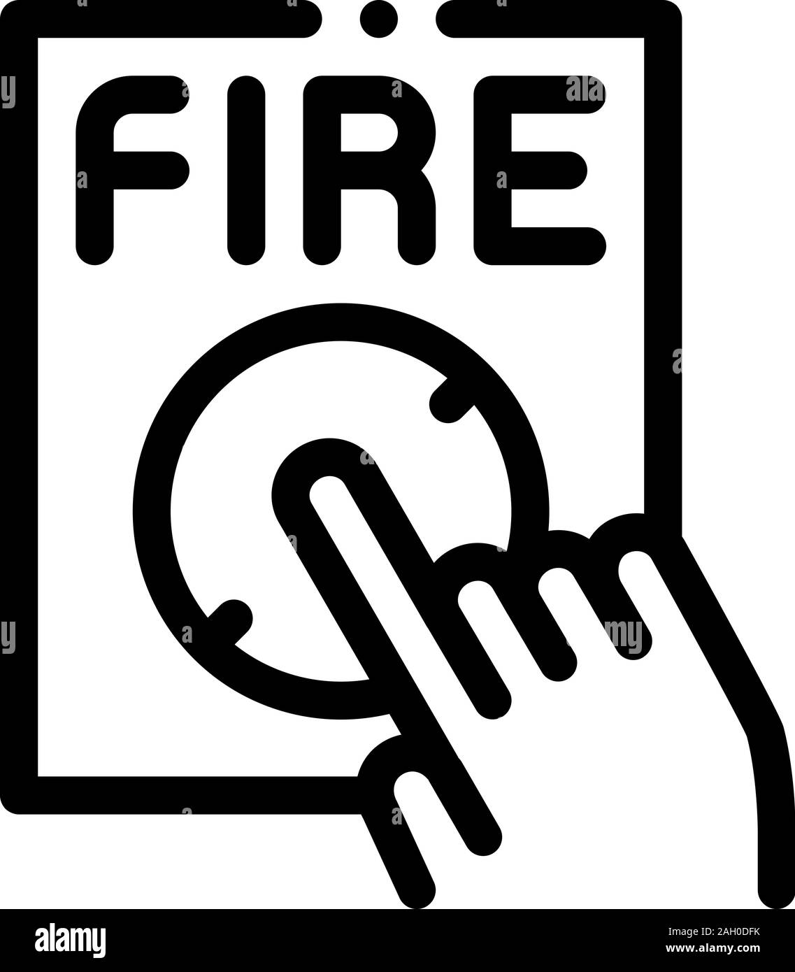 Hand Push Fire Button Icon Outline Illustration Stock Vector Image ...