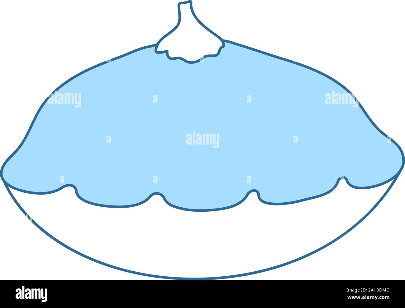 Bush Pumpkin Icon. Thin Line With Blue Fill Design. Vector Illustration ...