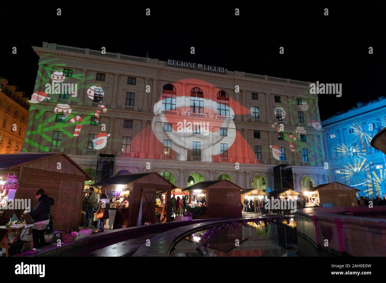 GENOA, ITALY - DECEMBER 22 2019 - Traditional Christmas market in De ...