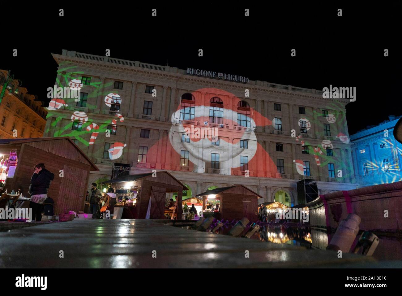GENOA, ITALY - DECEMBER 22 2019 - Traditional Christmas market in De ...