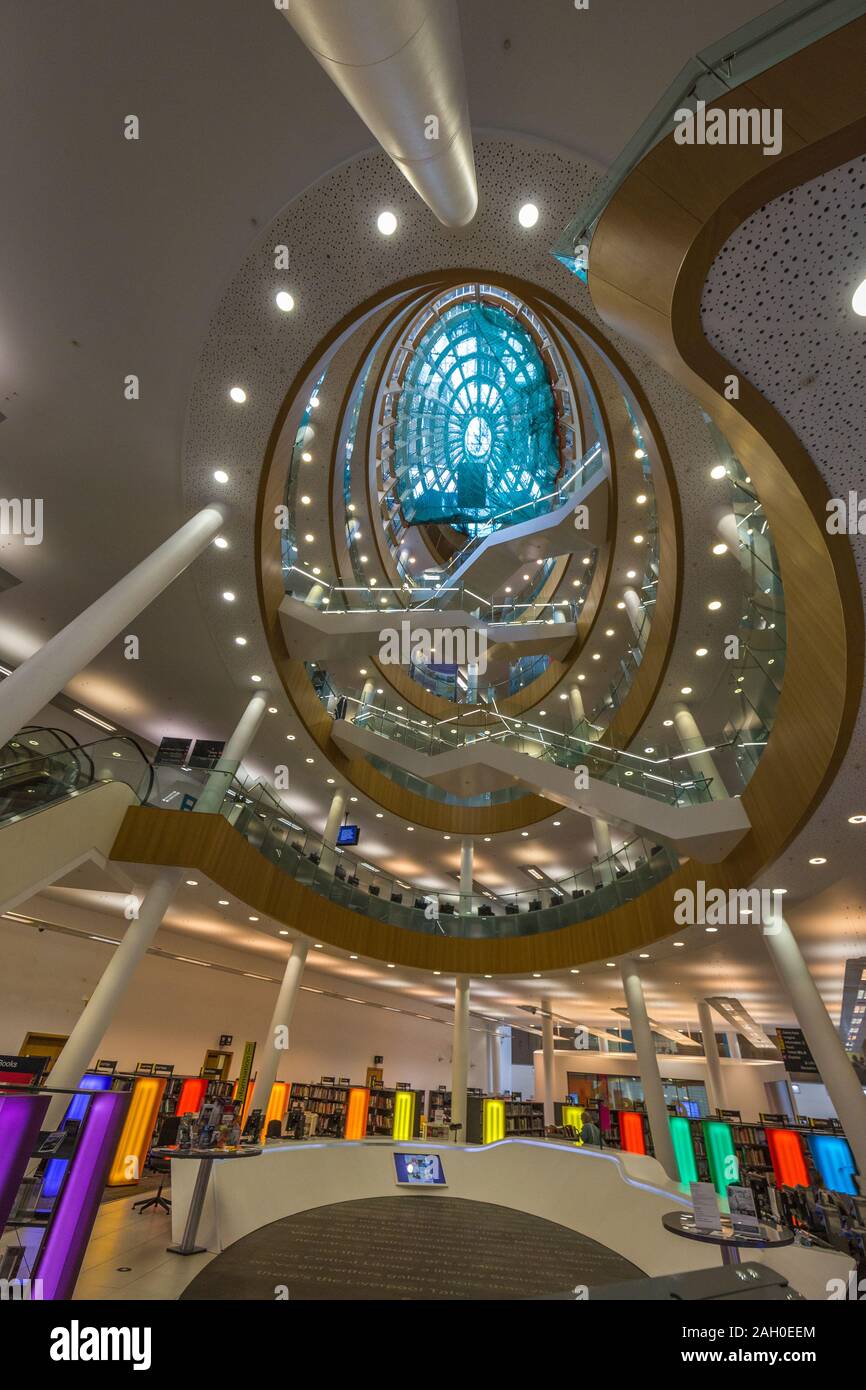 Modern shopping mall with stylish interior and bright light indoors ...