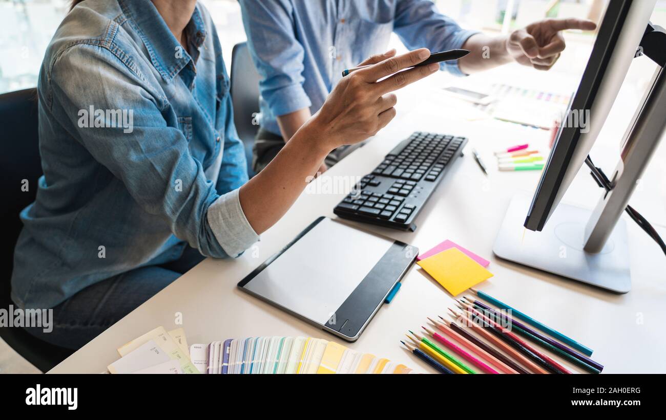 designer graphic creative creativity working together coloring using ...