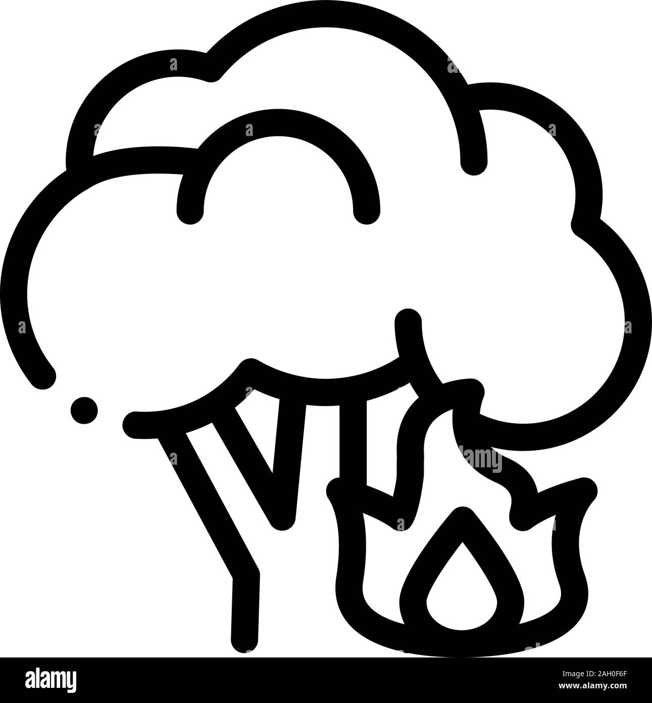 Fire Burning Tree Icon Outline Illustration Stock Vector Image & Art ...