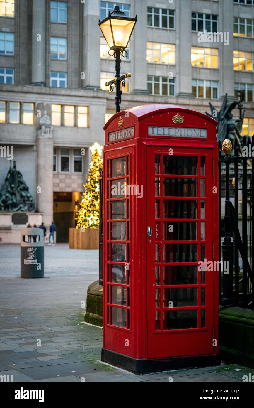 Traditional and iconic old red telephone box in London UK Stock Photo ...