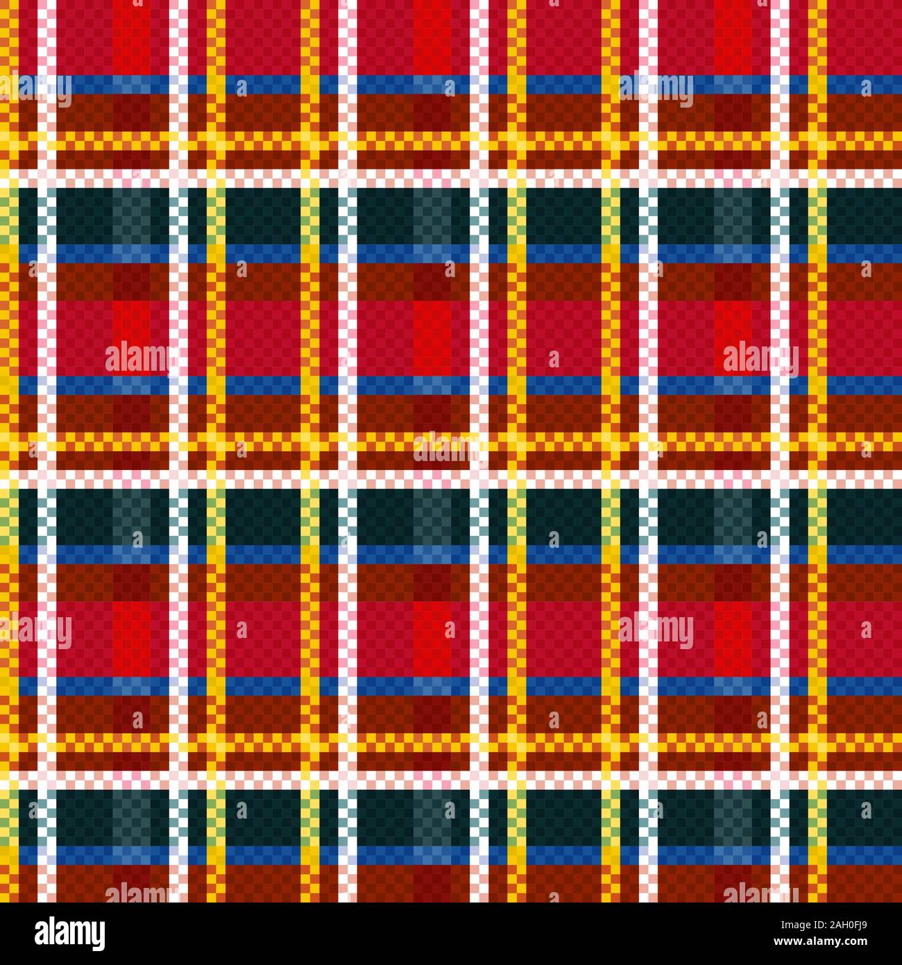 Tartan plaid fabric colorful checkered texture in various bright colors ...