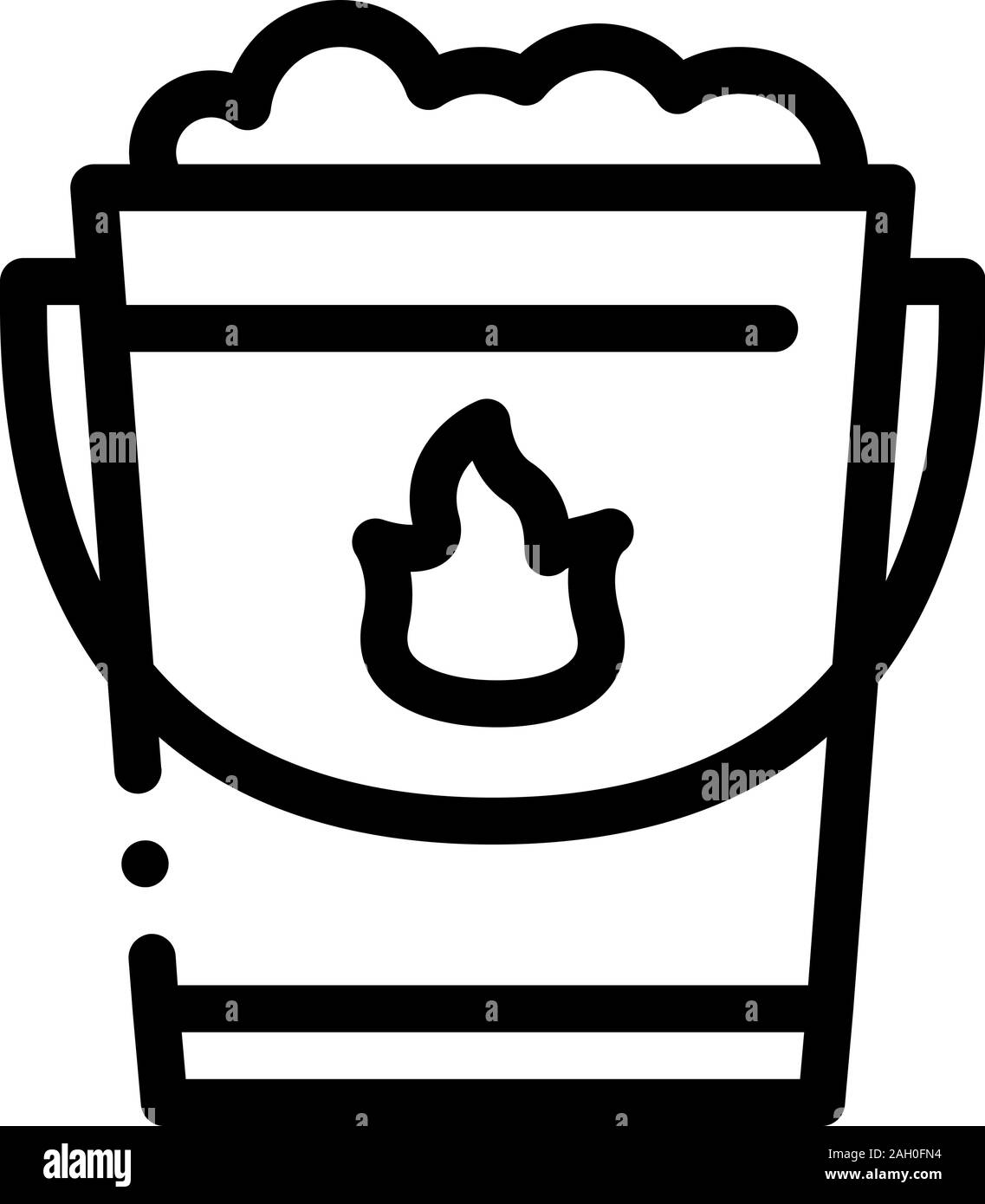 Fire Bucket With Sand Icon Outline Illustration Stock Vector Image ...