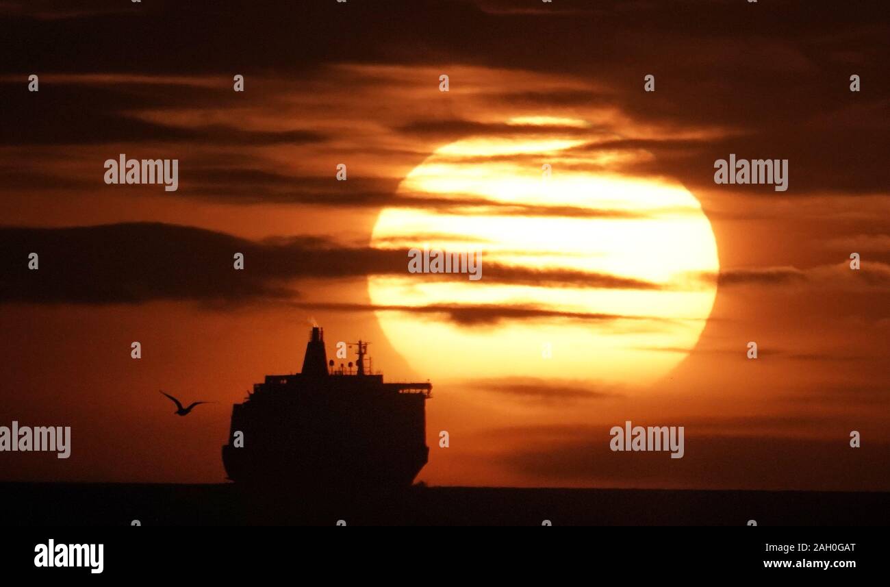 The DFDS Princess Seaways arrives at the mouth of the Tyne from the ...