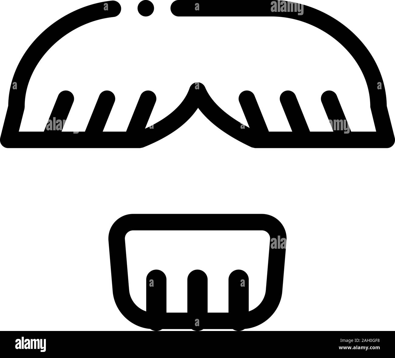Face Mustache Chin Hair Icon Outline Illustration Stock Vector Image ...