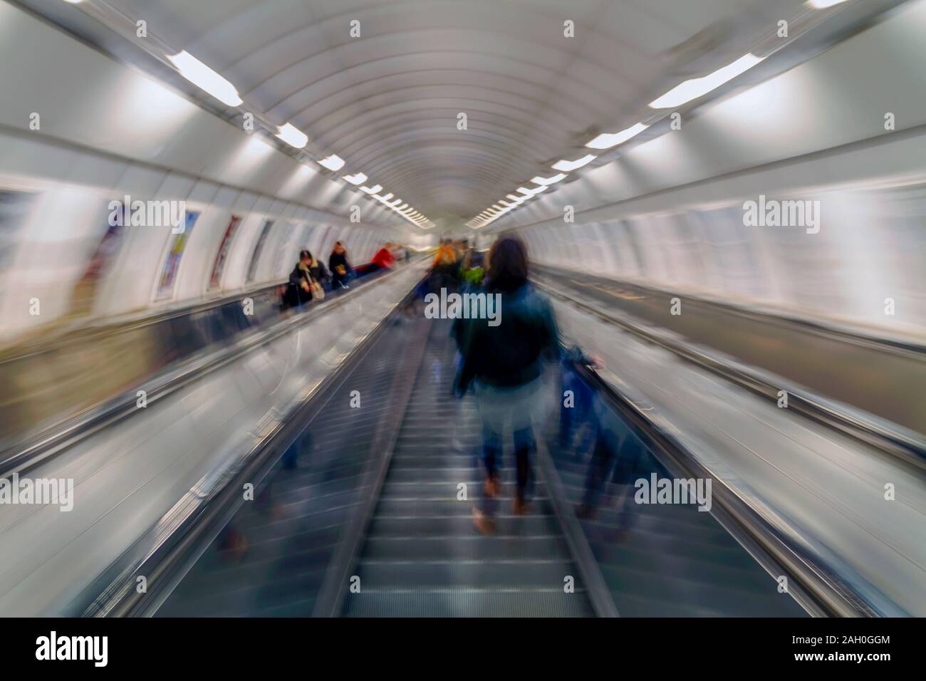 Metro underground descent tunnel subway hi-res stock photography and images - Alamy