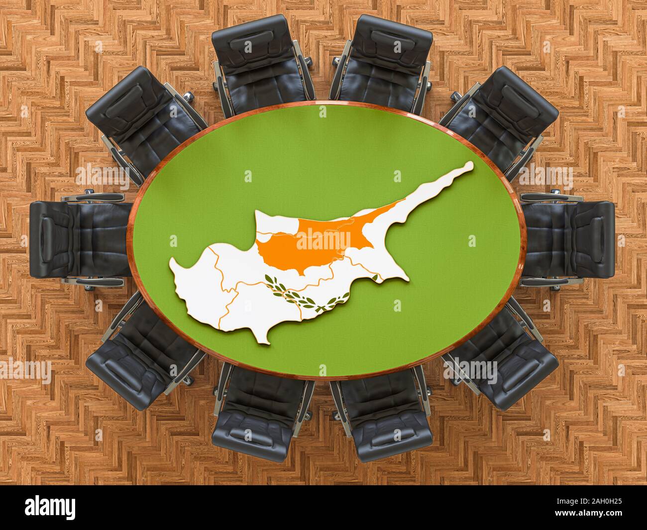 Cyprus flag on 3d map hi-res stock photography and images - Alamy