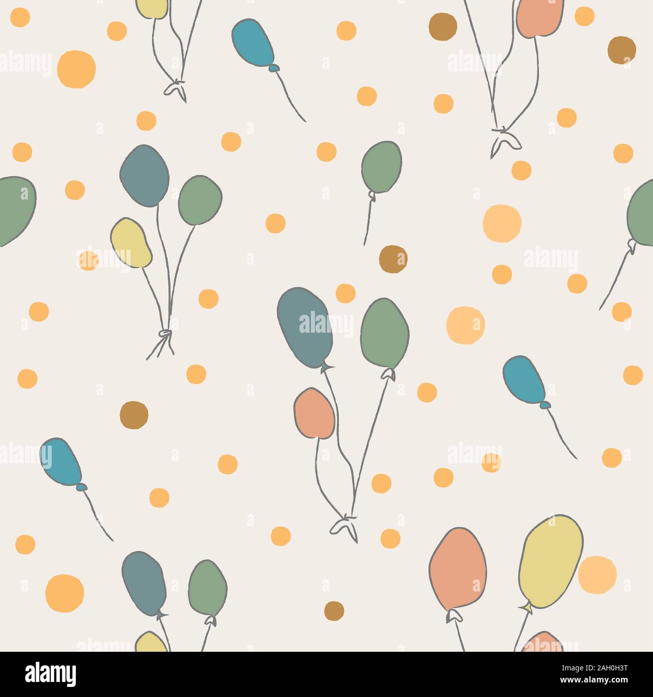Seamless pattern with floating balloons on white background. Repeating ...