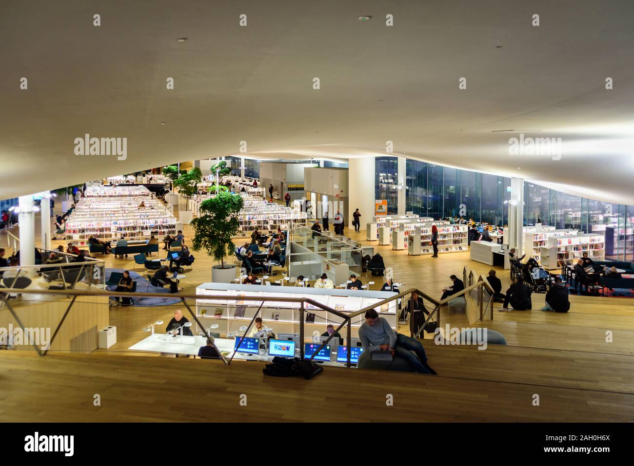 FINLAND, HELSINKI - December 10, 2019: Helsinki Central Library Oodi ...