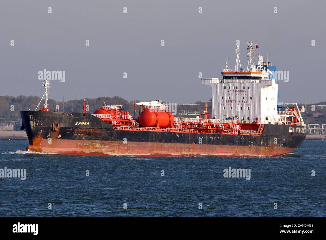 The tanker Samba leaves the port of Rotterdam on 30 October 2019 Stock ...