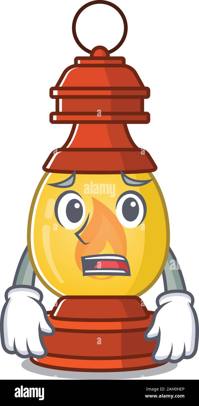 mascot of lantern Scroll showing afraid look face Stock Vector Image ...