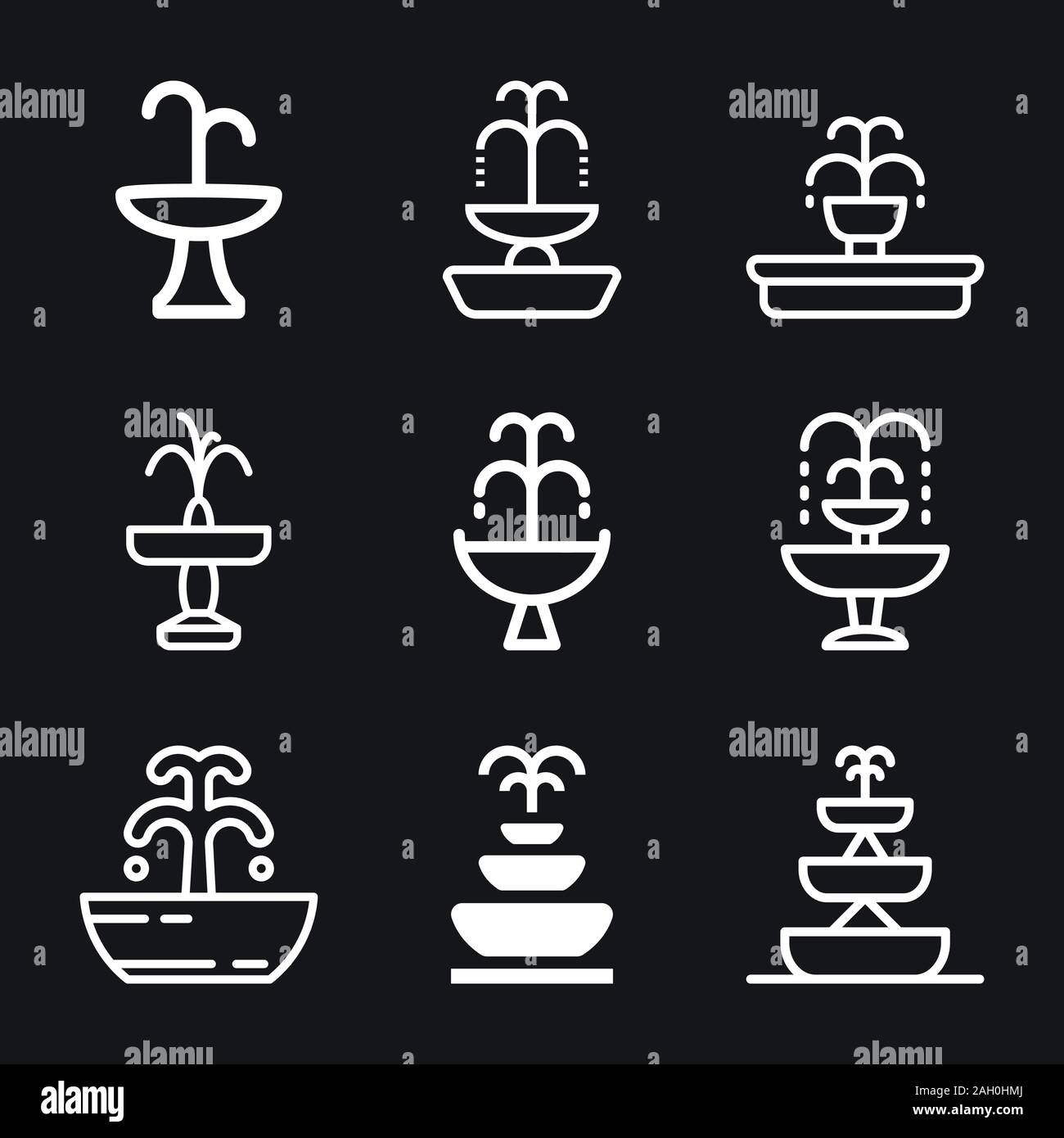 Fountain icon, vector illustration fountain with water splash Stock ...