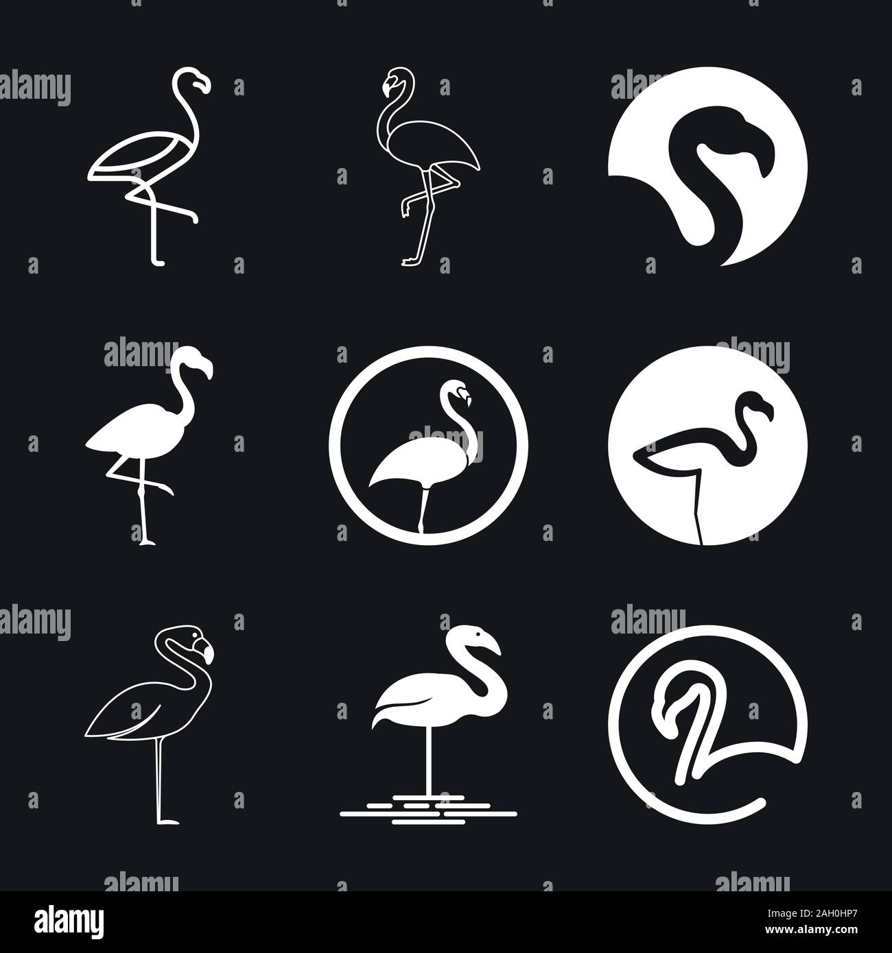 Flamingo icon, minimalistic vector illustration, symbol of bird Stock ...