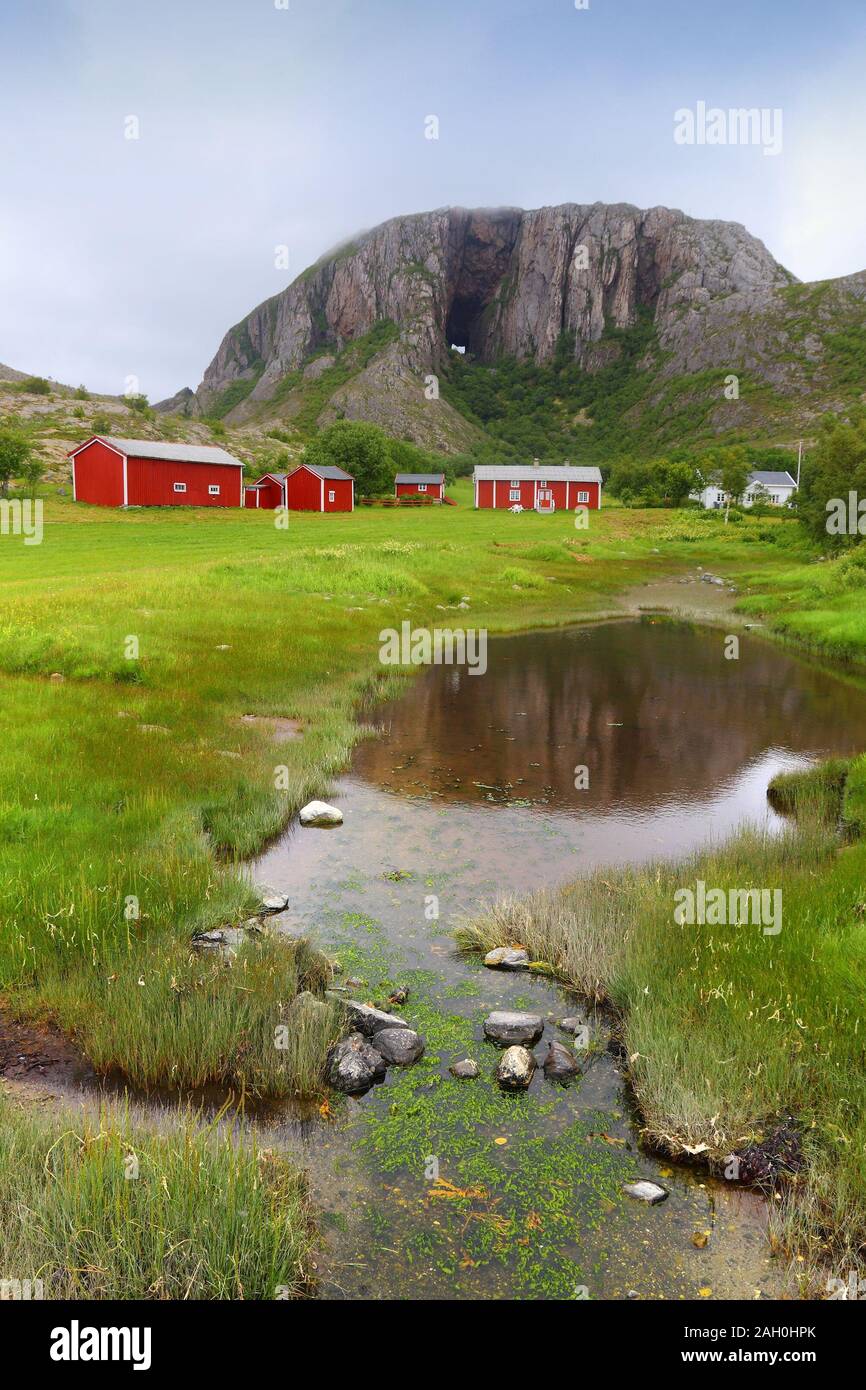 Norway landscape - granite rock with natural see through cave ...