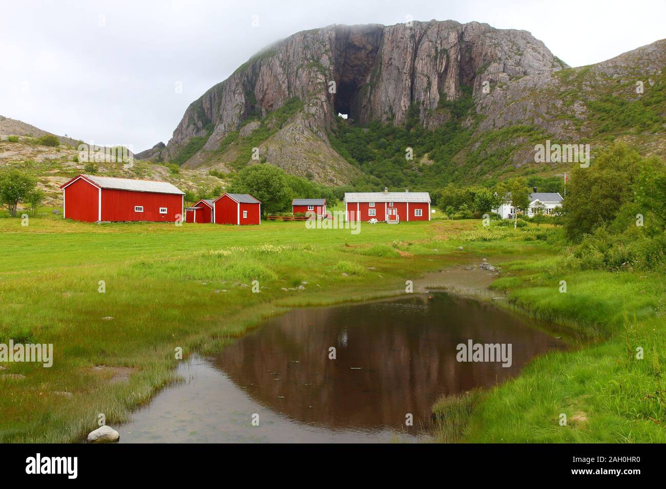 Norway landscape - granite rock with natural see through cave ...