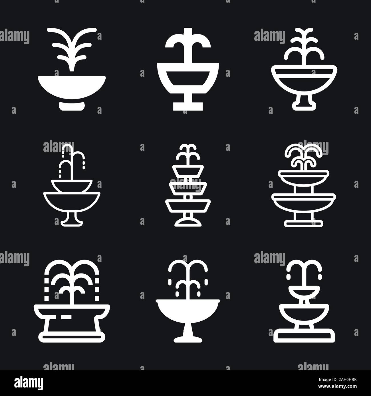 Fountain icon, vector illustration fountain with water splash Stock ...