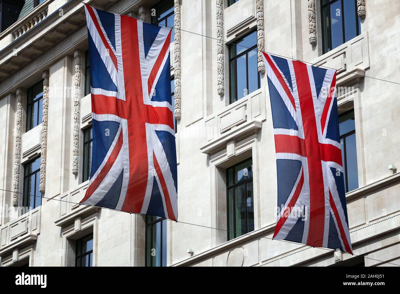 British Flags decorating Regent Street in London, UK Stock Photo - Alamy