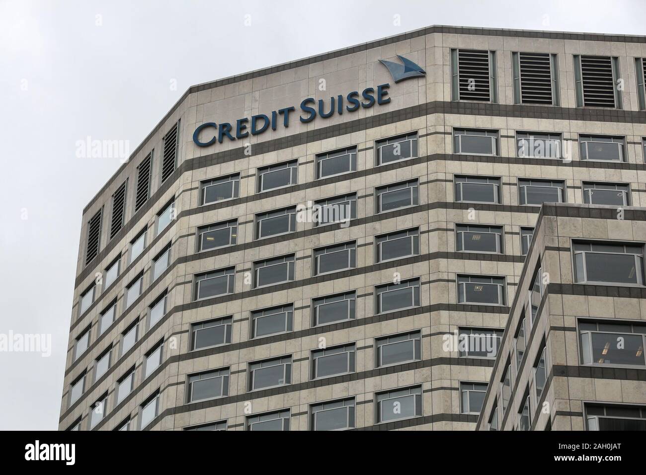 LONDON, UK - JULY 8, 2016: Credit Suisse building in Canary Wharf ...