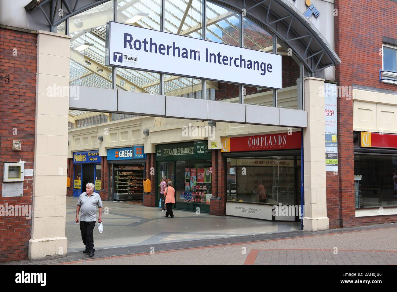 ROTHERHAM, UK - JULY 10, 2016: People visit Rotherham Interchange, UK ...
